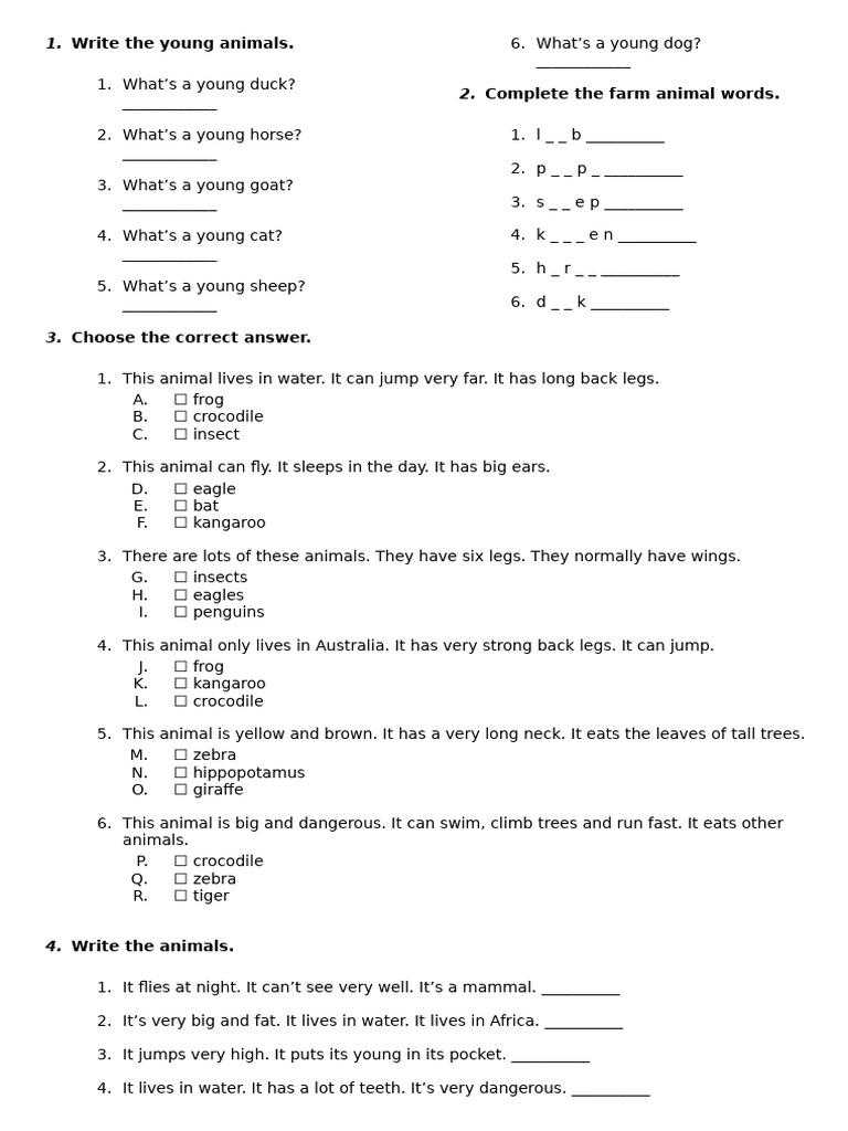 Project 2 Unit 2 Revision For The Test | PDF | Zoology