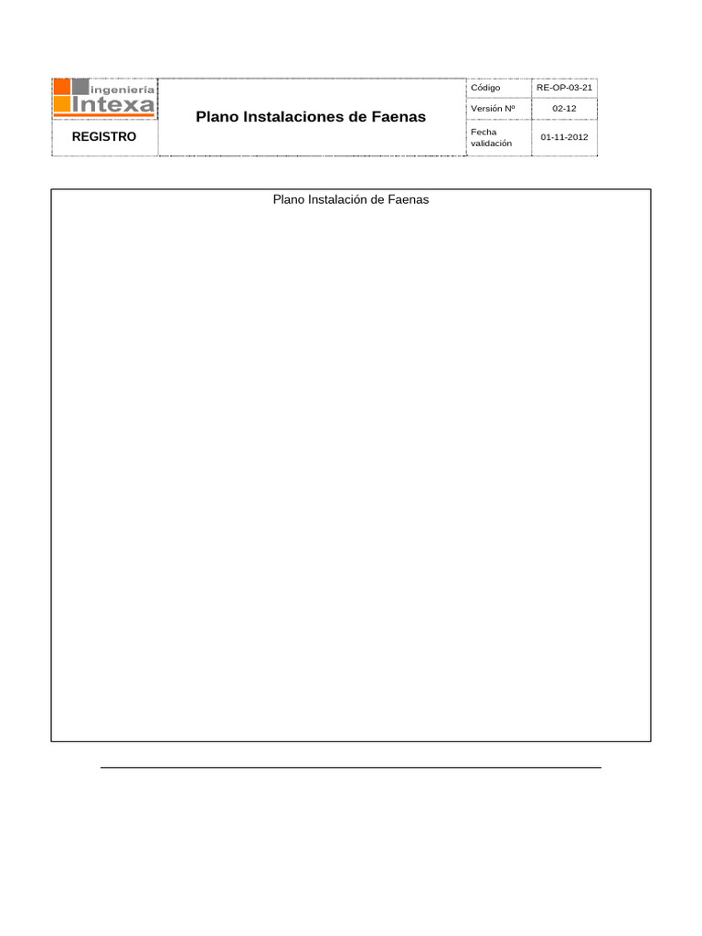 RE-OP-03-21 Plano Instalación de Faenas | PDF
