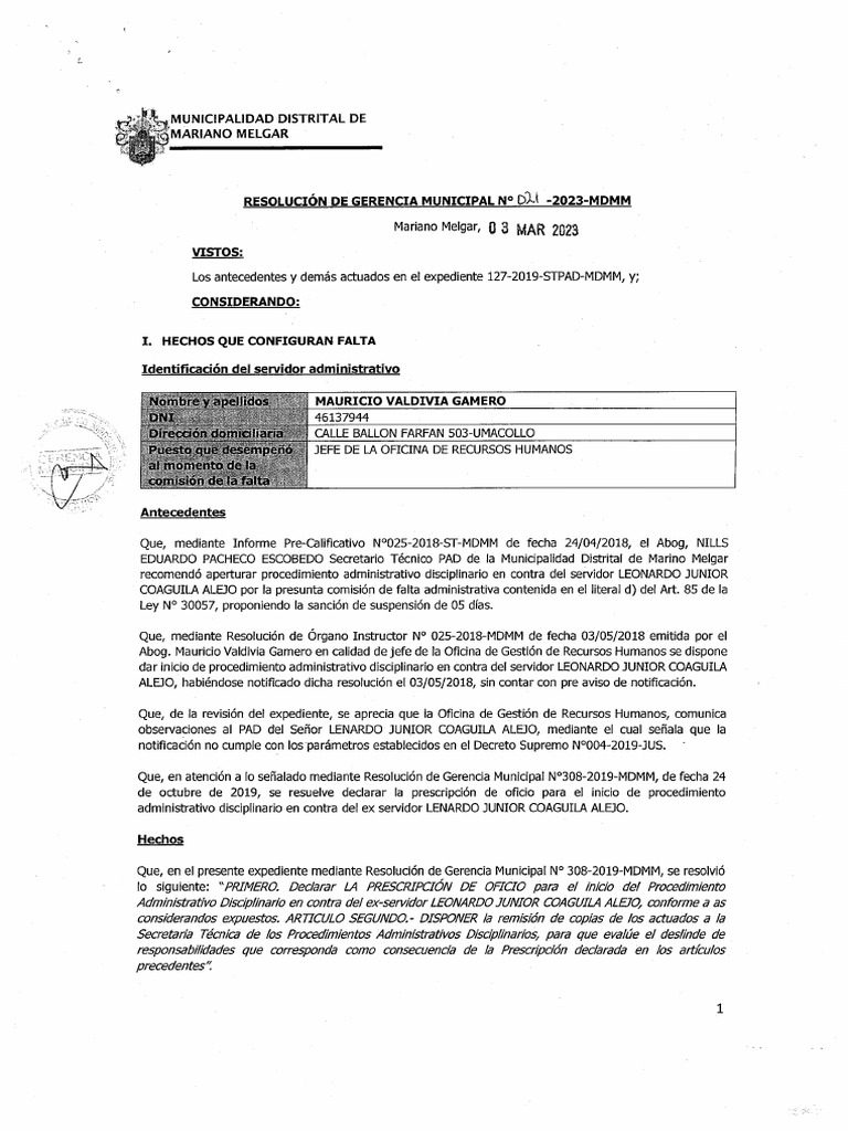 RGM-MDC Apertura de Incio de Pad | PDF