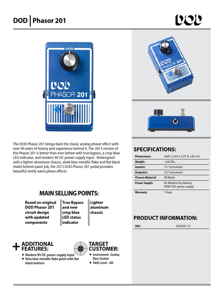 DOD PHASOR 201 Manual Usuario | PDF | Power Supply | Electric Power