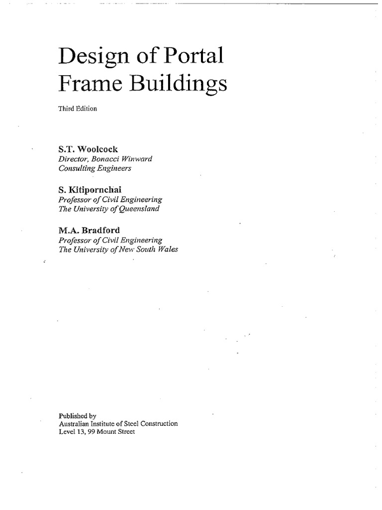 Design of Portal Frame Buildings PDF PDF Free | PDF