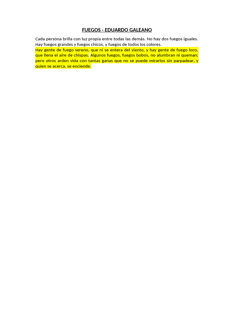 Fuegos de Eduardo Galeano | PDF