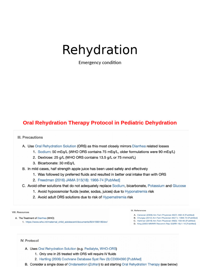 Rehydration Emergency | PDF