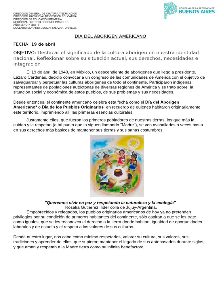 Día Del Aborigen Americano | PDF