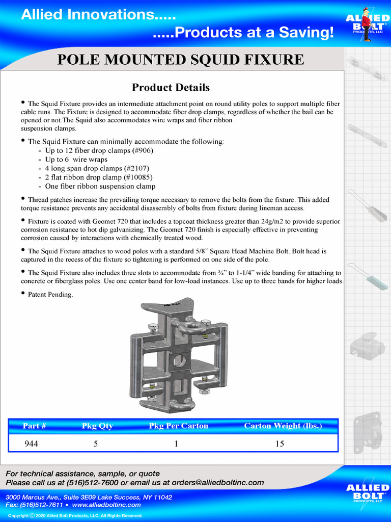 Pole Mounted Squid Fixture - 944 | PDF