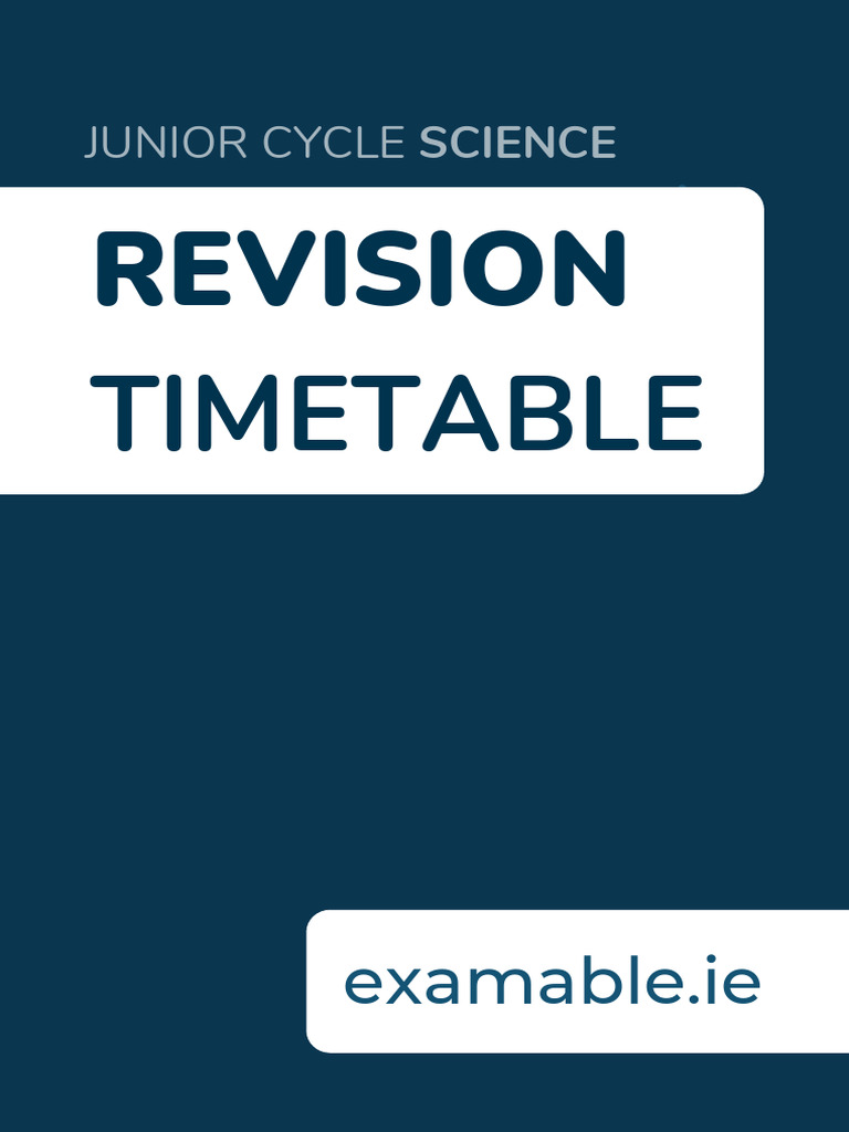 Junior Cycle Science Free Revsion Timetable Copyright Examable 2021 | PDF