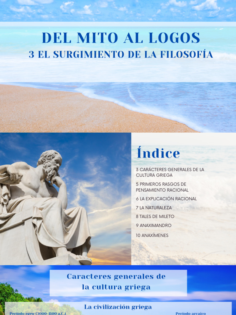 Filosofía Griega: Del Mito al Logos | PDF | Razón | Antigua Grecia