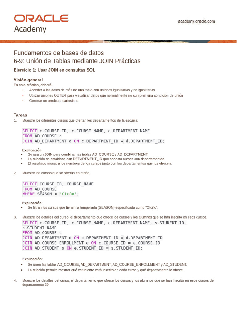 DFo 6 9 Practice Esp | PDF | Bases de datos | Gestión de datos