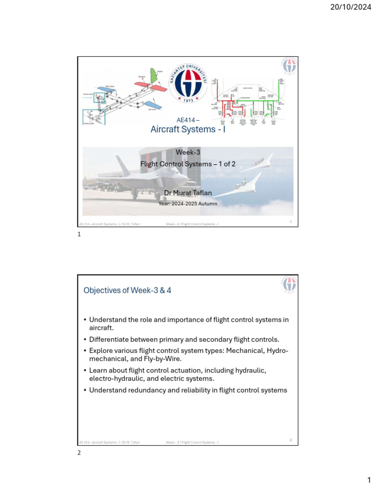 Week-3 Flight Control Systems-1 | PDF | Aircraft Flight Control System ...