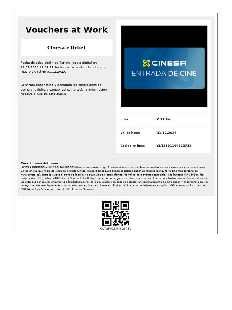 Cinesa Ticket | PDF
