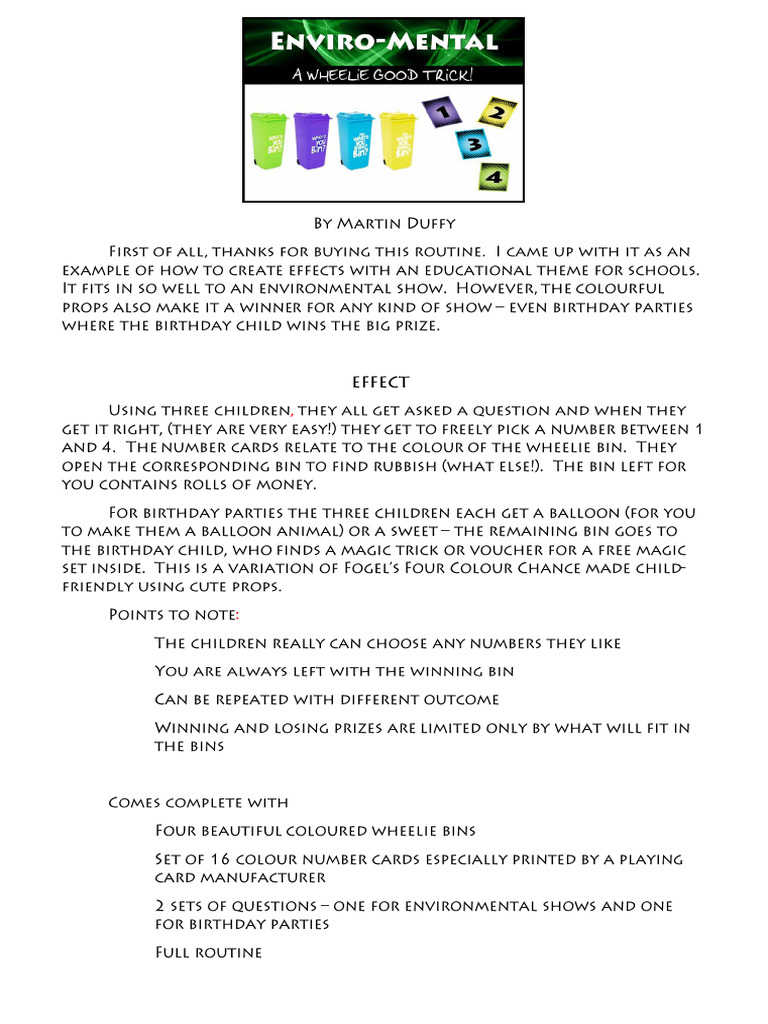 Enviro-Mental instructions | PDF