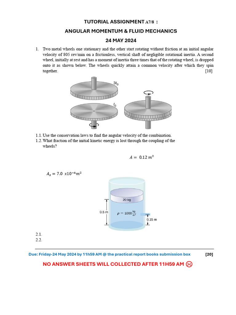Tutorial Assignment A7_8_PHYE1A1 | PDF
