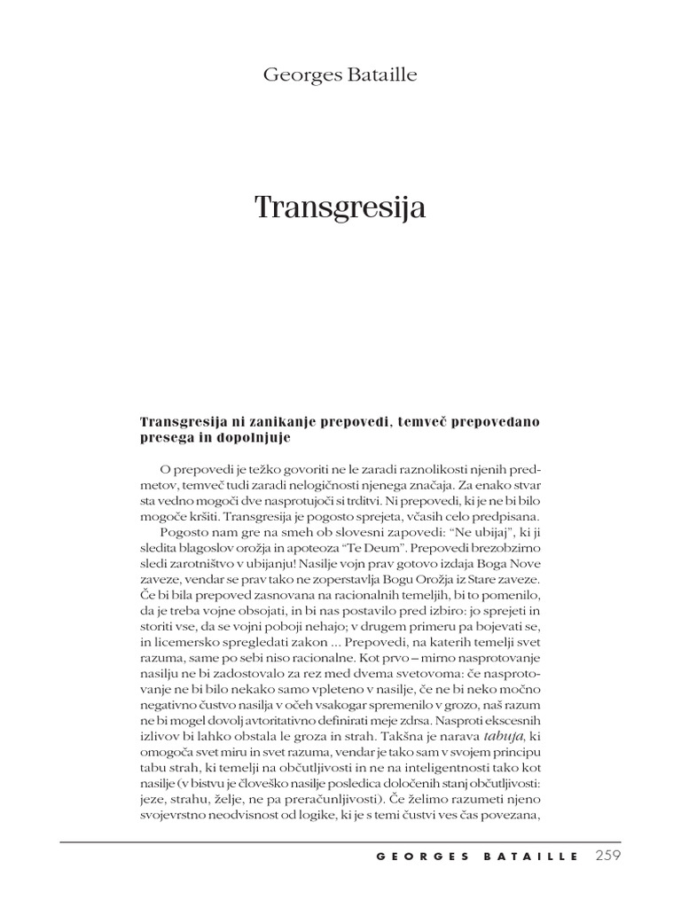 Bataille Georges TRANSGRESIJA | PDF
