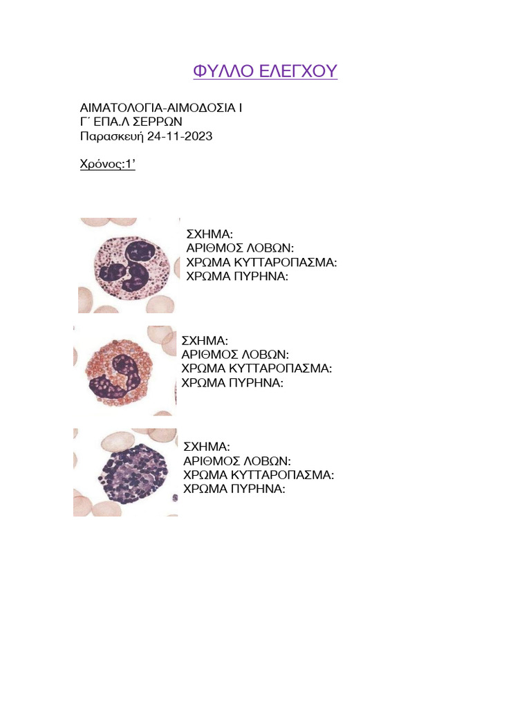 ΦΥΛΛΟ ΕΛΕΓΧΟΥ | PDF