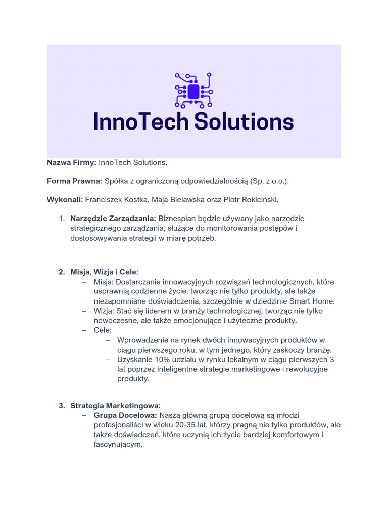 InnoTech Solutions Bizesplan (1) | PDF