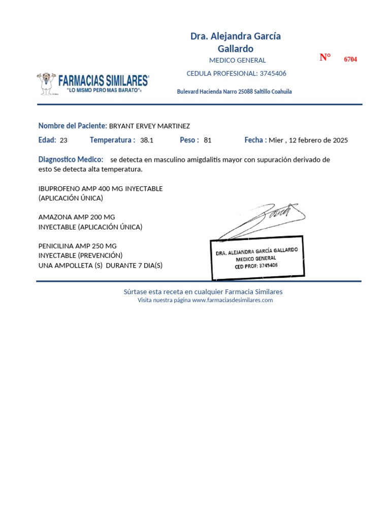 Farmacia Similares Recet | PDF
