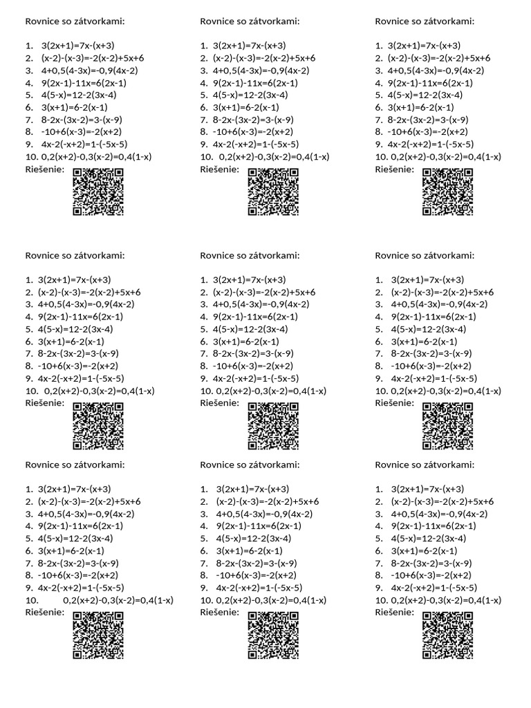 Algebraic Equations with Brackets | PDF