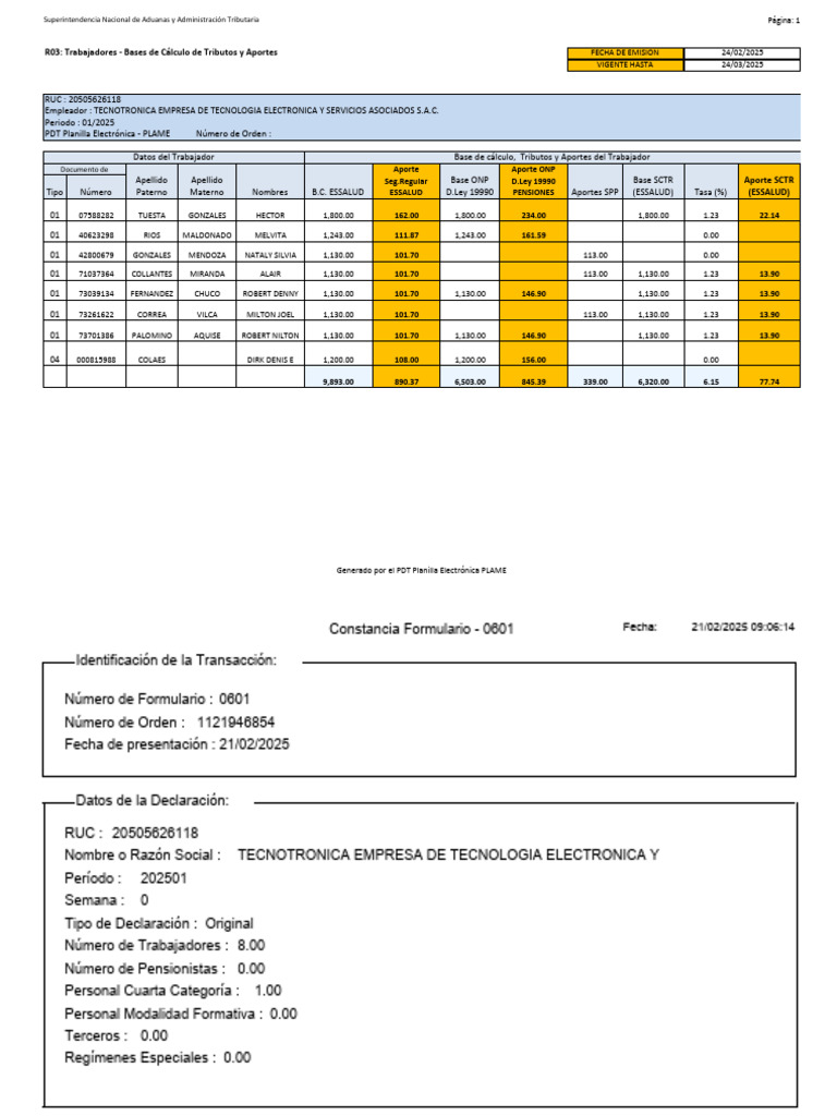 SCTR FEBRE - MARZO 2025 | PDF