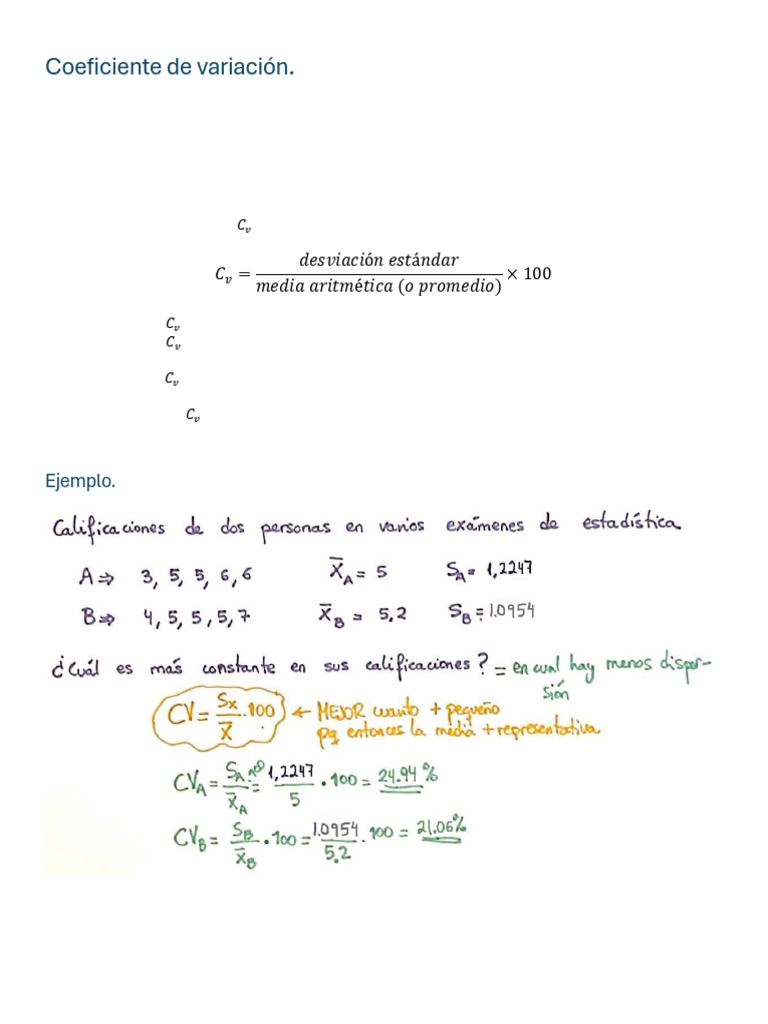 Coeficiente de Variacion | PDF | Coeficiente de variación | Estadísticas descriptivas