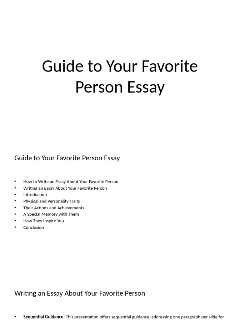 Guide To Your Favorite Person Essay | PDF | Essays | Thought