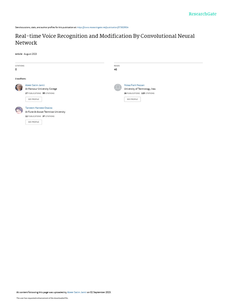 AI Voice Recognition for Security | PDF | Deep Learning | Applied Mathematics