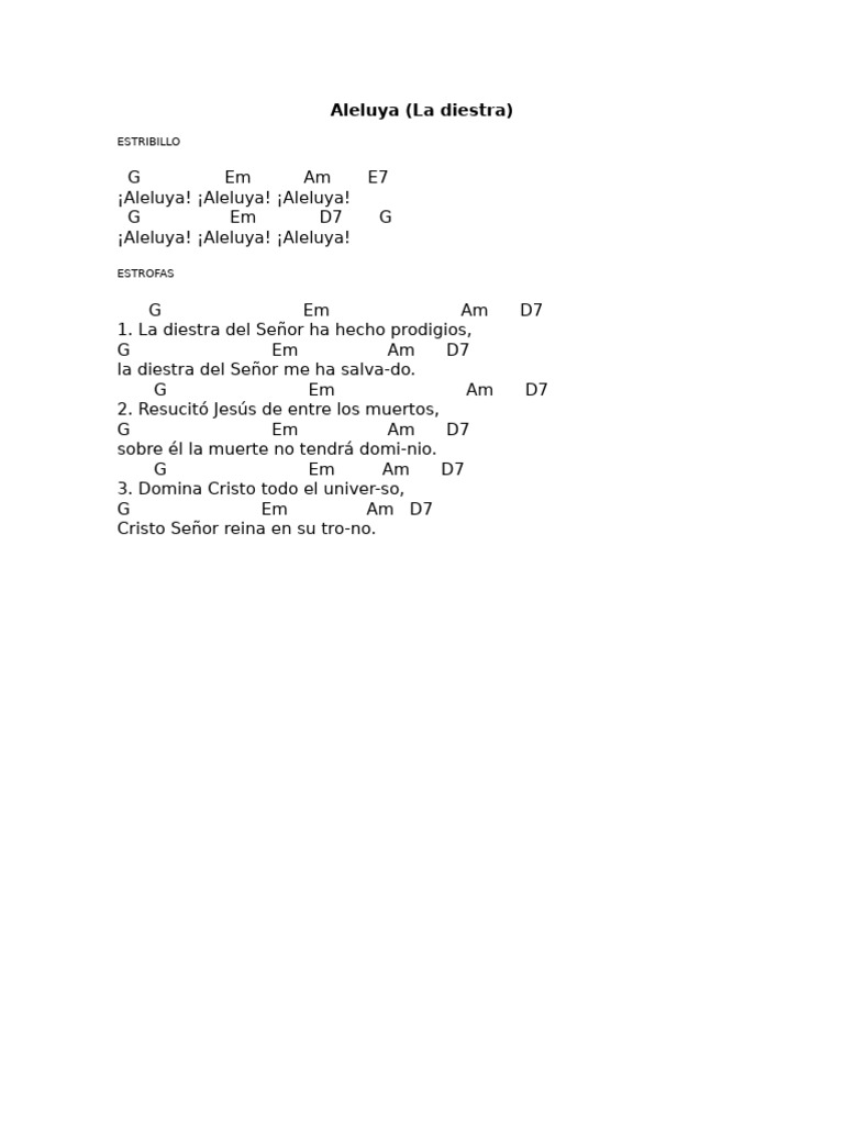 Aleluya (La Diestra) | PDF