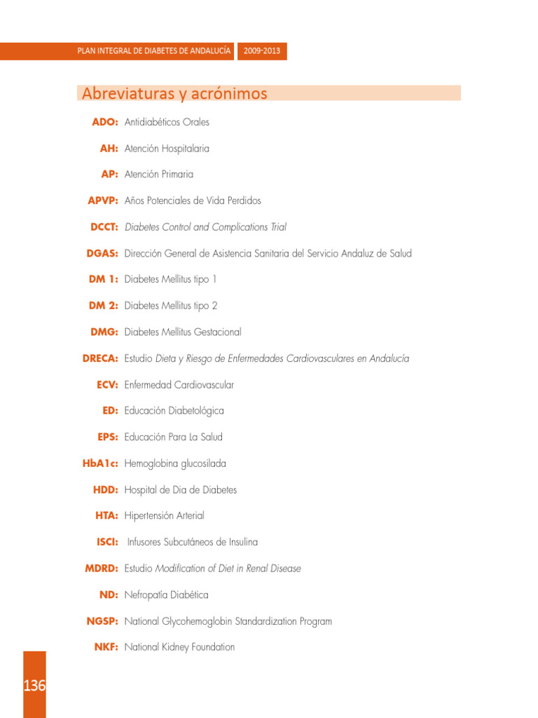 Plan Diabetes Andalucía 2009-2013 | PDF