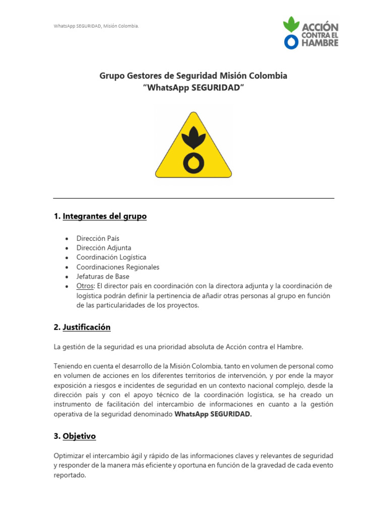 Procedimiento Grupo ALERTA SEGURIDAD | PDF | Valores | Logística