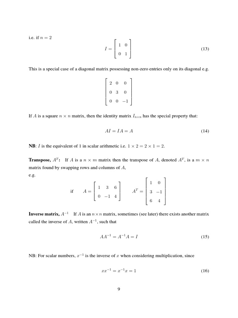 Basic Mathematics Notes - 3 | PDF | Matrix (Mathematics) | Functions ...