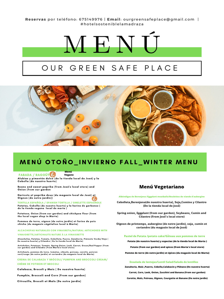 Copia de Menú A La Carta para Restaurantes A4 para Imprimir Con Fondo ...