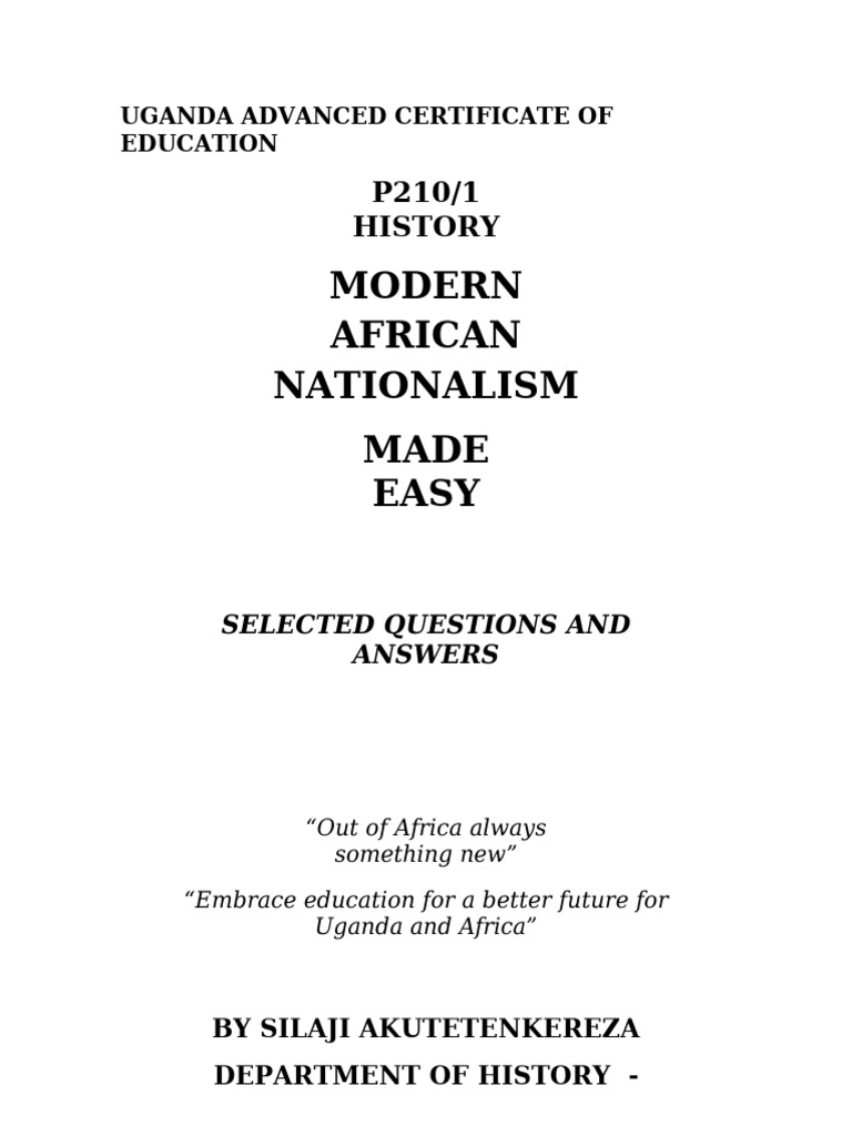 African Nationalism Insights in Uganda | PDF | Nelson Mandela | Tutsi