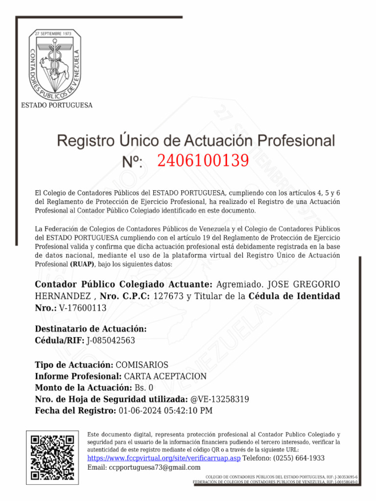 Ruap Comisario | PDF