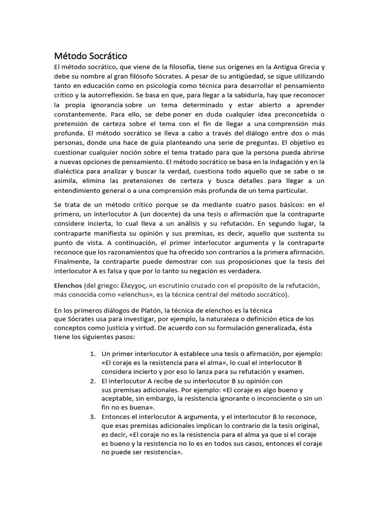 Método Socrático | PDF | Epistemología