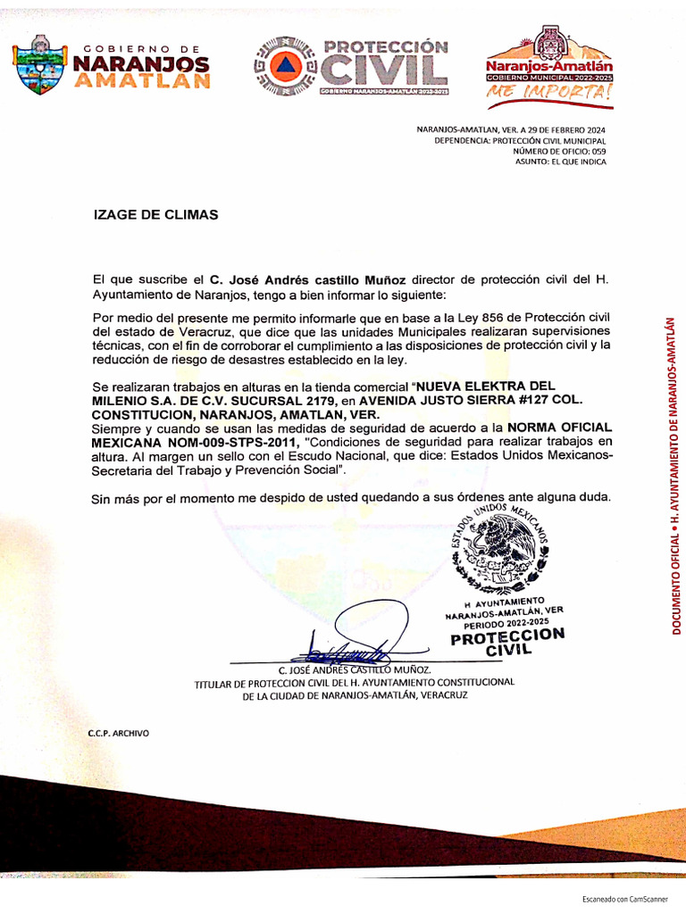 Permiso protección oficio | PDF