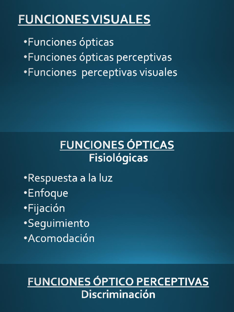 Funciones Visuales y Grupos Funcionales | PDF
