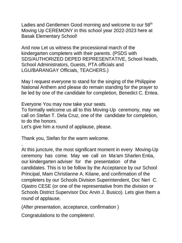 Emcee Moving Up Pdf Gratitude