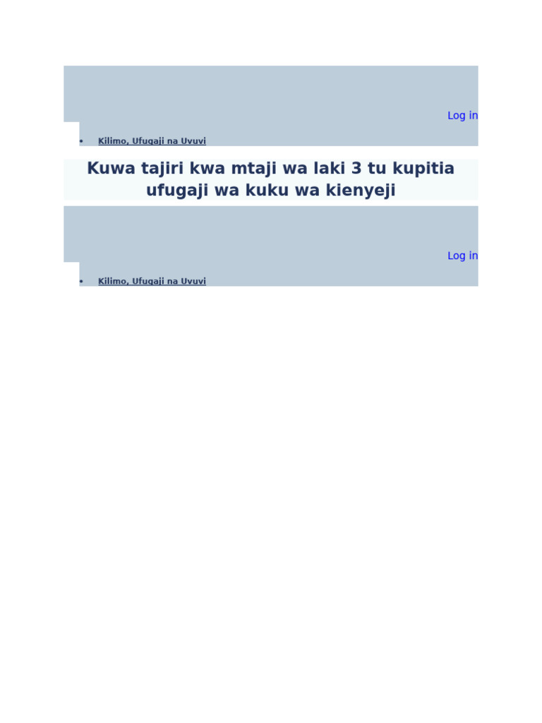 Ufugaji Wa Kuku | PDF