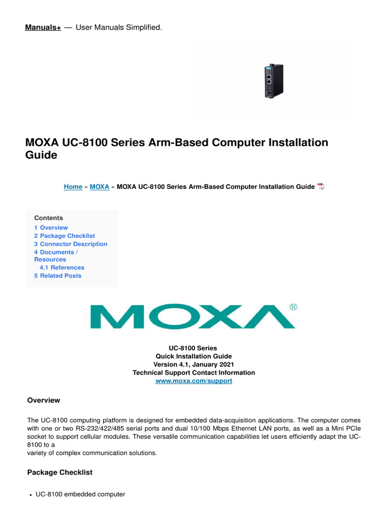 Uc 8100 Series Arm Based Computer Manual | PDF | Electrical Connector | Usb