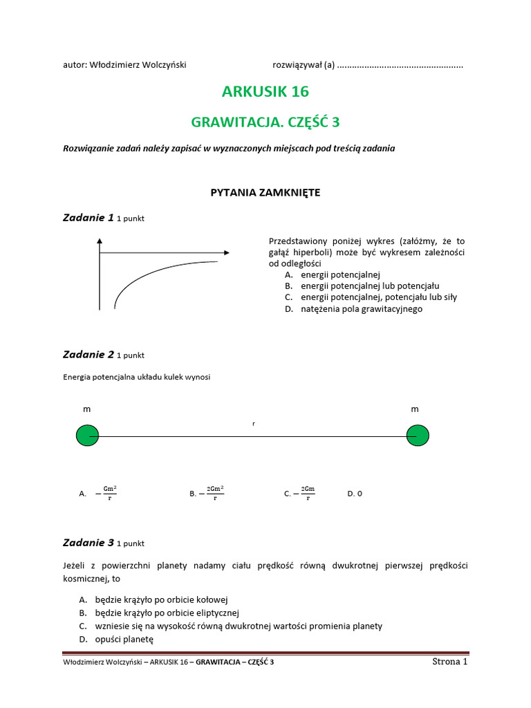 16 Ruch Grawitacja Czesc 3 | PDF