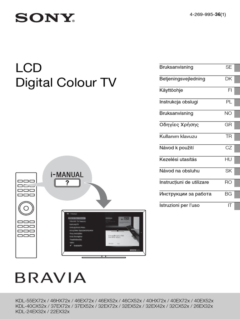 Sony TV Manual | PDF