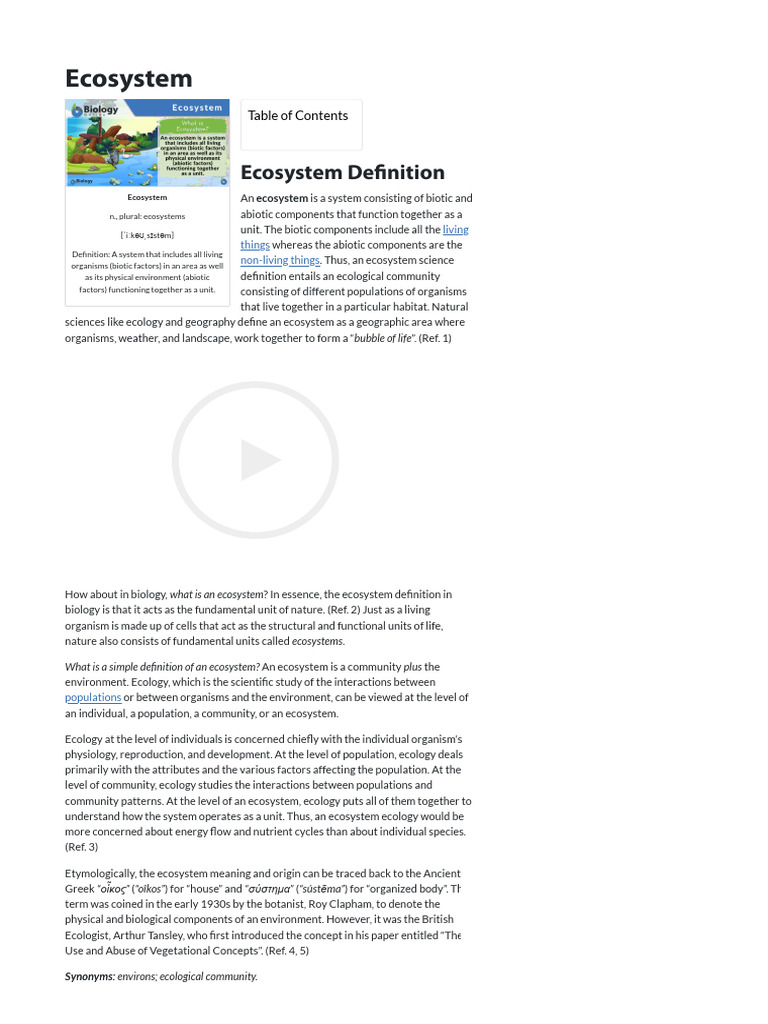 Ecosystem - Definition and Examples - Biology Online Dictionary | PDF | Ecosystem | Decomposition