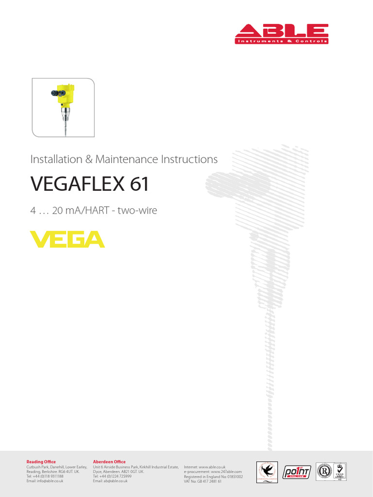 vegaflex-61-iom | PDF | Power Supply | Electrical Connector