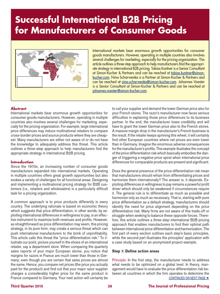 Goeie Successful - International - B2B - Pricing - For - Manufacturers - of - Consumer - Goods ...