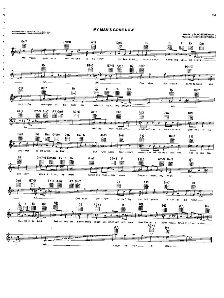 MY MAN'S GONE NOW-bdway version-UT | PDF