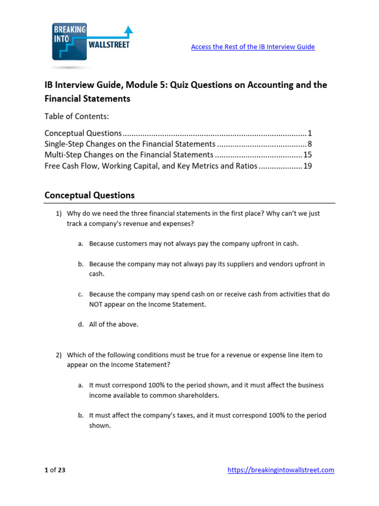 IBIG 05 02 Accounting Quiz Questions NO ANSWERS | PDF | Expense | Free ...