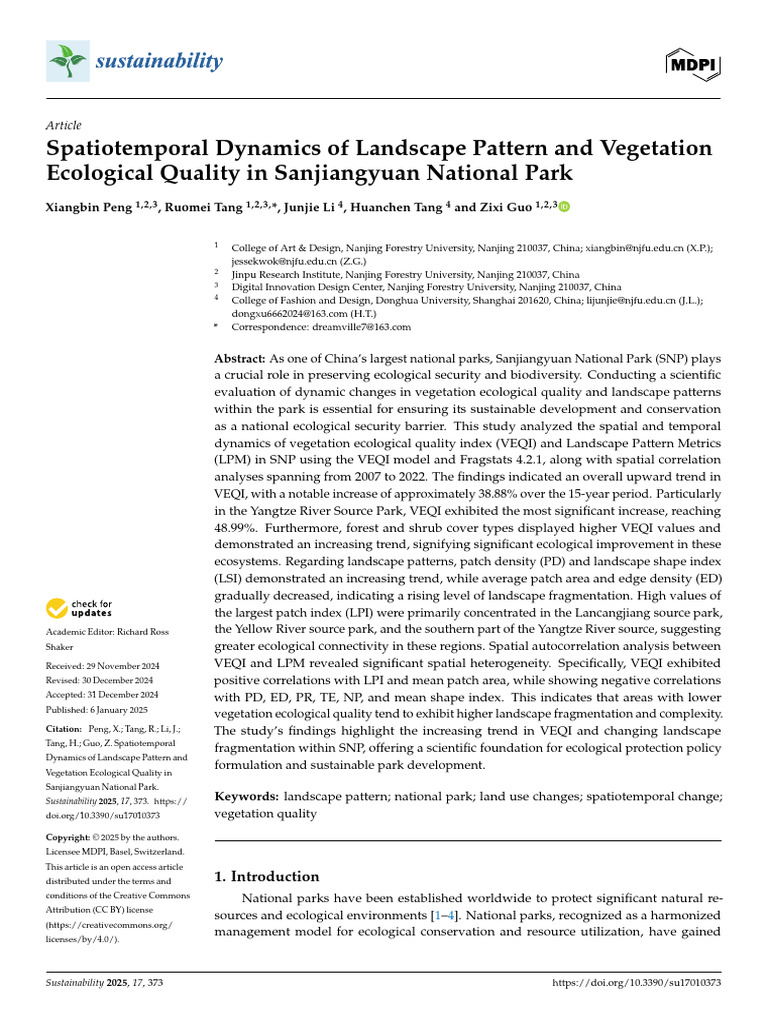 Spatiotemporal Dynamics Of Landscape Pattern Pdf Ecology Vegetation