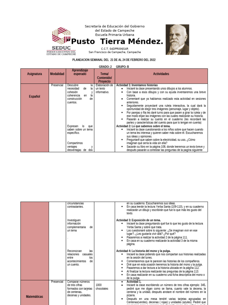 Semana 21-24 Febrero 2022 2B | PDF | Aprendizaje | Cognición