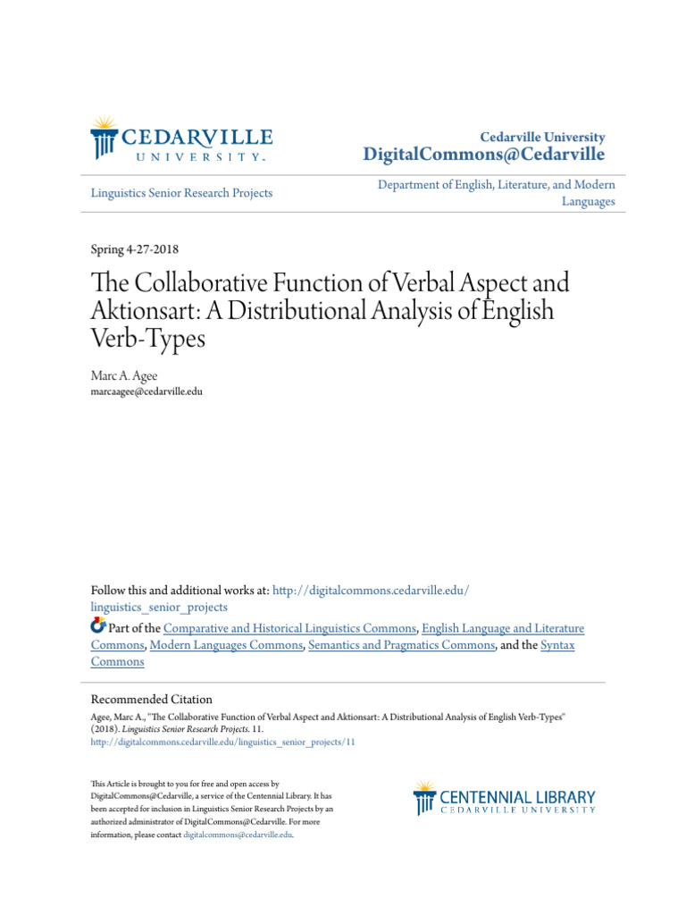 The Collaborative Function of Verbal Aspect and Aktionsart - A Dis ...