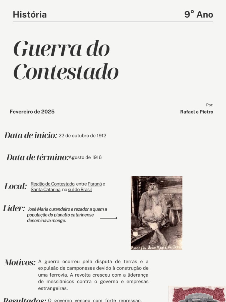 Guerra do Contestado: Conflito e Repressão | PDF