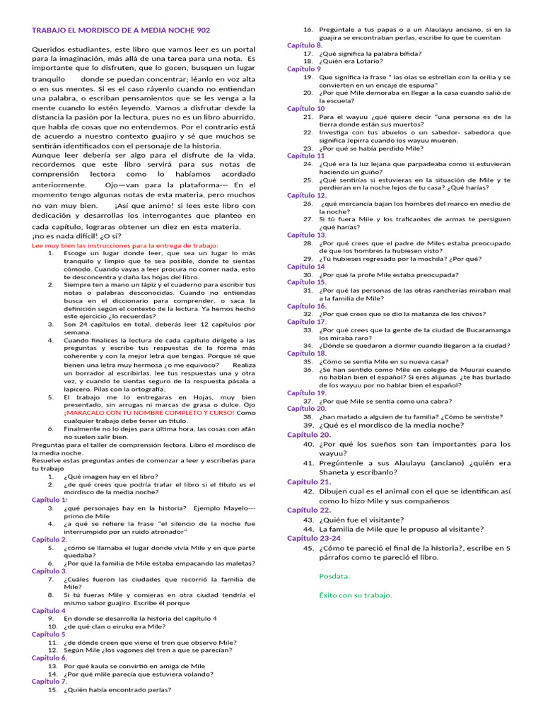 clase el mordisco de la media noche | PDF